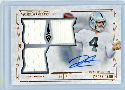 Derek Carr 2014 Topps Museum Collection Autograph Rookie RC Triple ...