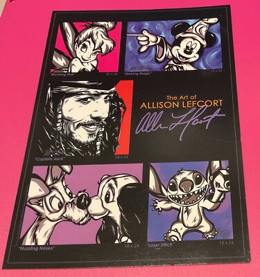 DISNEY Allison Lefcort Signed 2005 Promotional Postcard Tink Sorcerer ...
