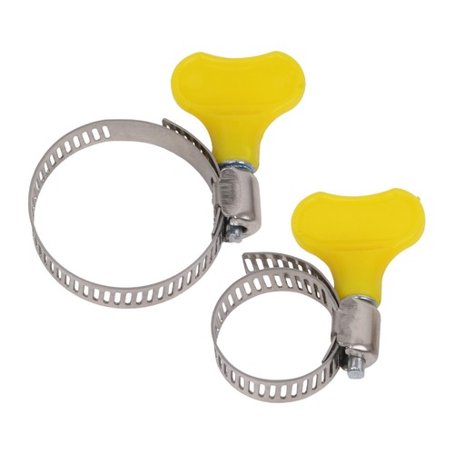 2pcs Adjustable Stainless Steel Hose Clamp Plastic Handle 40mm (19-29mm ...