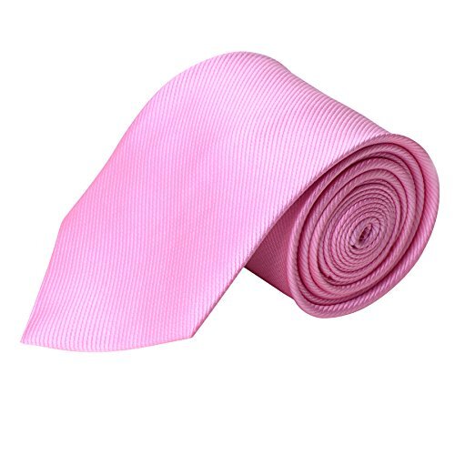 Mens Solid Polyester Textile Neckties Pure Color Neck Ties Pink | eBay