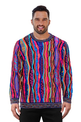 Geccu 3D Multi Colour Merino Wool Sweater Knitwear Jumper | eBay