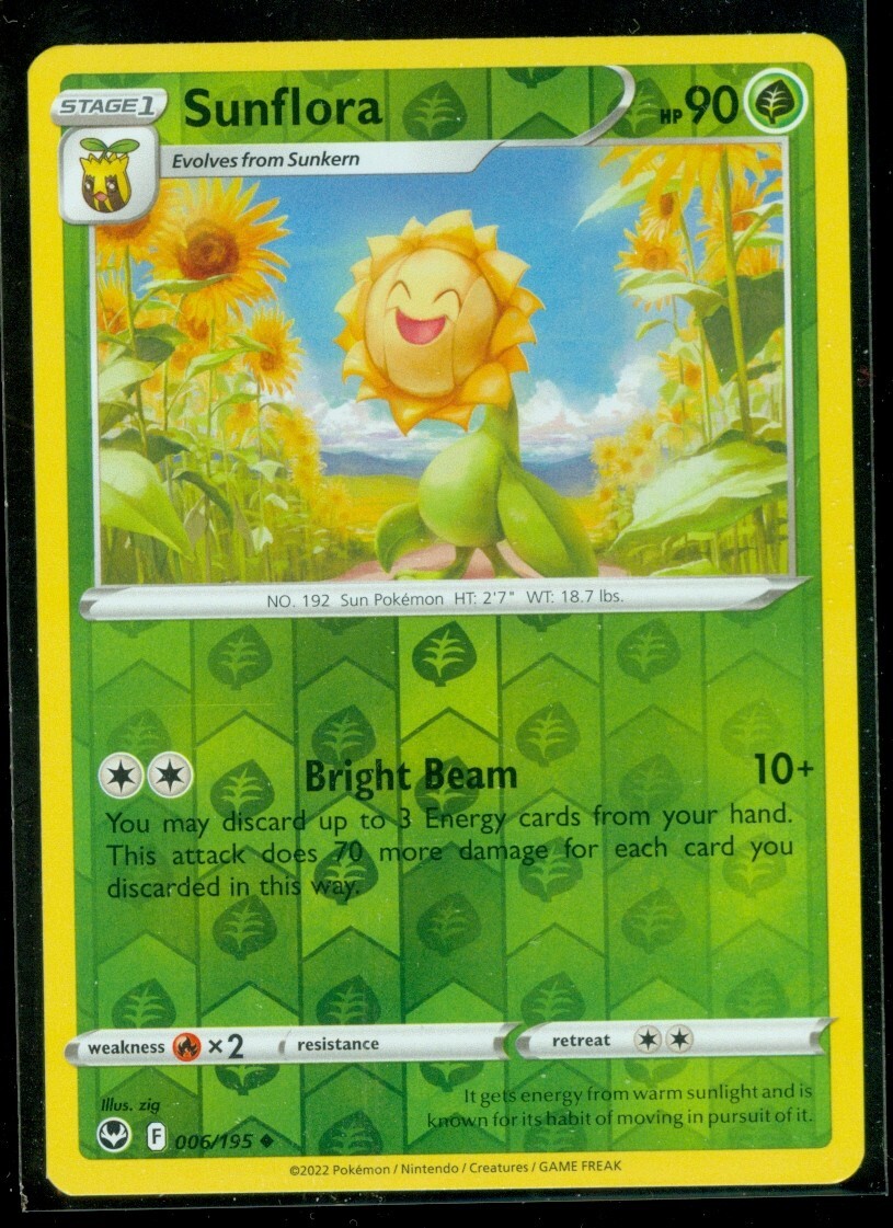 Pokemon SUNFLORA 006/195 - Silver Tempest - Rev Holo - - MINT | eBay