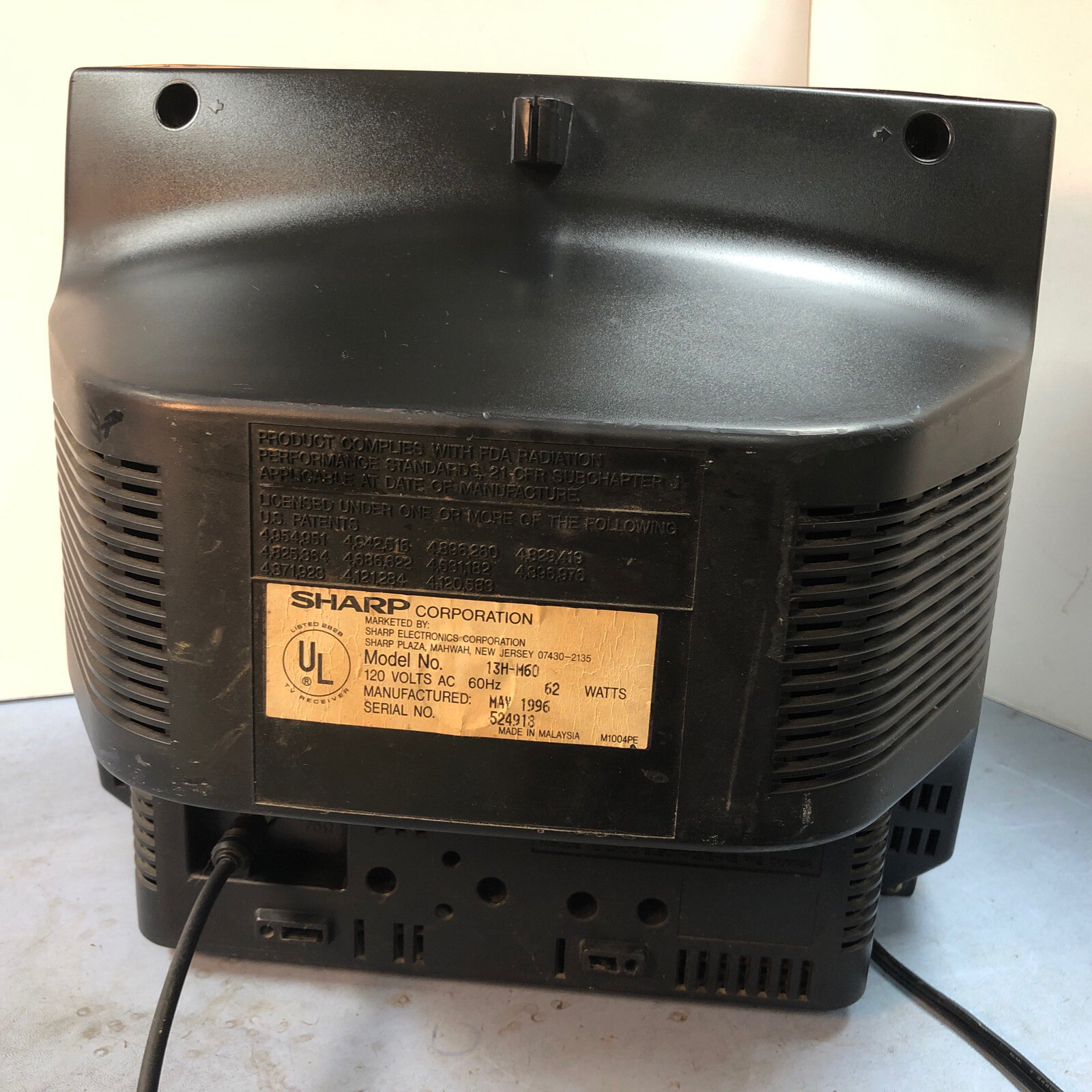 Sharp 13" 13G-M60 CRT TV Retro Gaming Coaxial Input, Tested, Degaussed ...