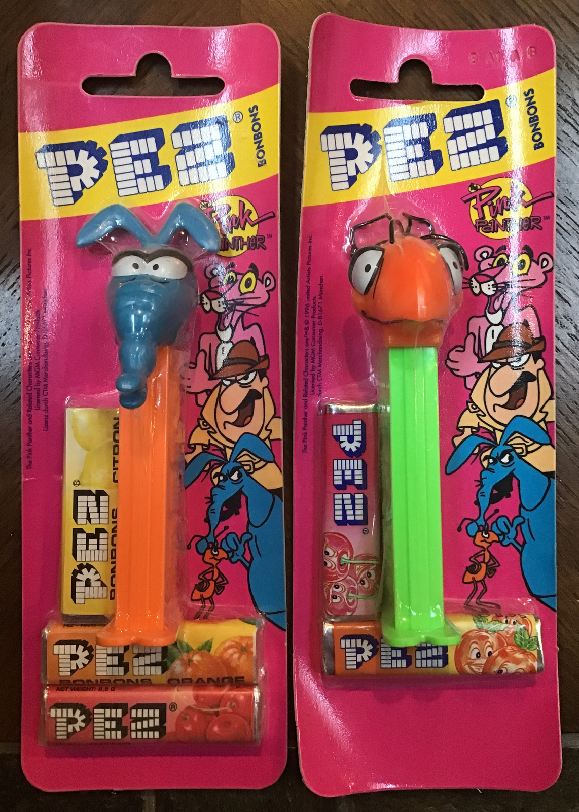 Lot of 2 - PEZ Bonbons Pink Panther - Aardvark and Ant - Canada/Hungary ...