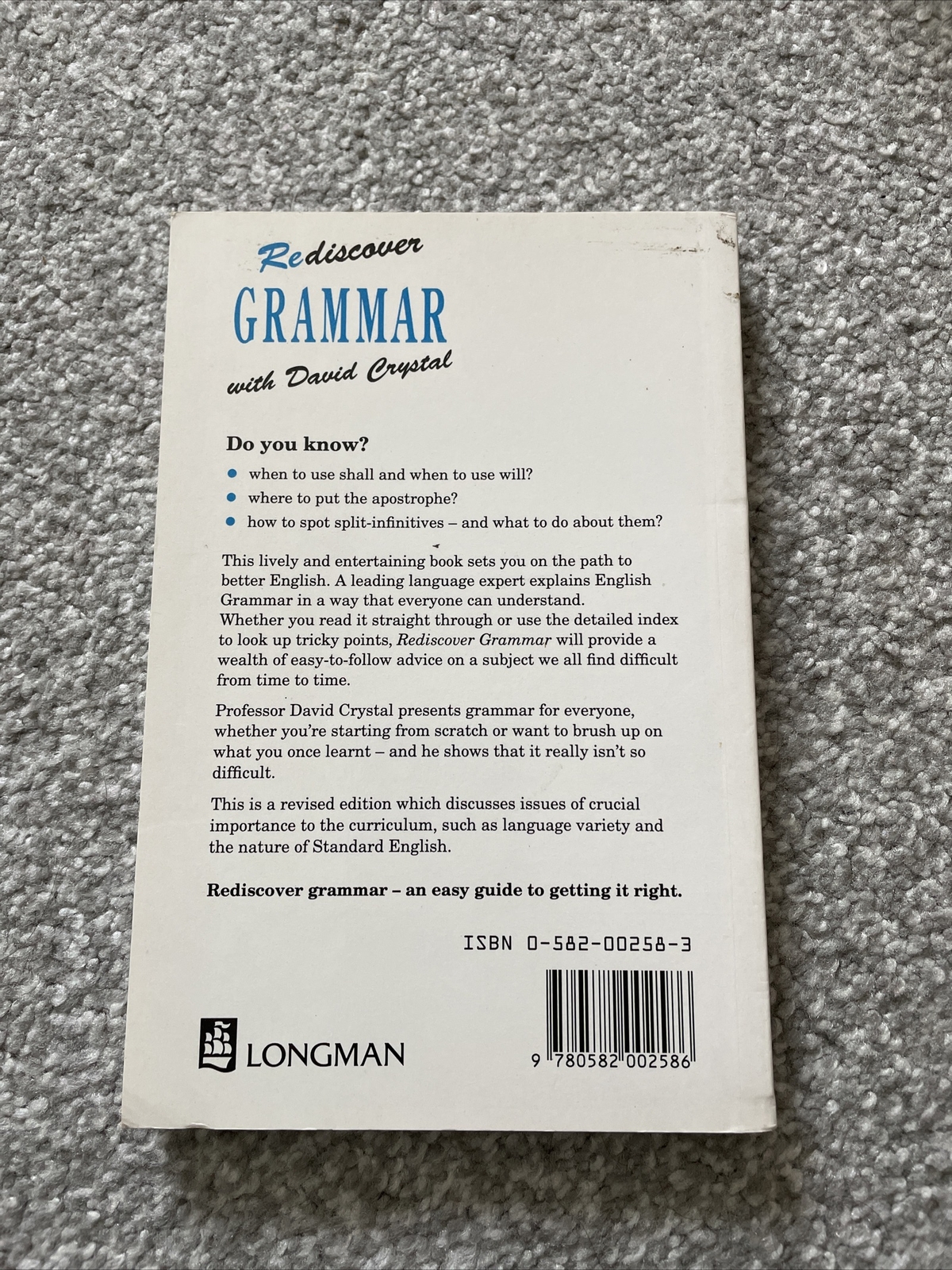 Rediscover Grammar Paper by David Crystal (Paperback, 1988) for sale ...