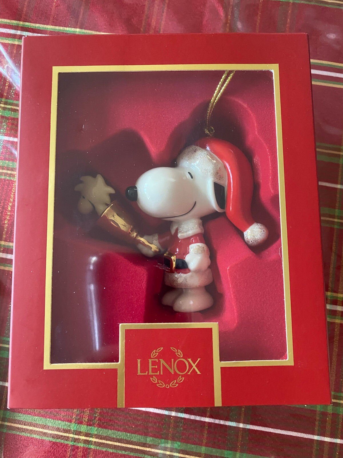 NIB LENOX Peanuts SNOOPY & Woodstock Ringing Bell Christmas Ornament ...