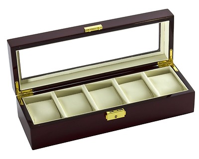 Diplomat See Through Window Clear Top Watch Case Box for 5 Watches ...