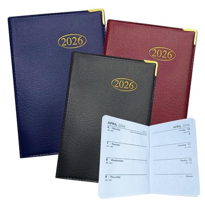 2026 Diary Pocket Small Or Slim Line Soft PVC Cover Week to View Pocket ...