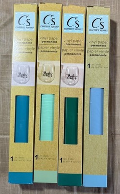 Crafters Square Permanent Vinyl Paper 12x48 4 Pack Craft Rolls Glossy ...