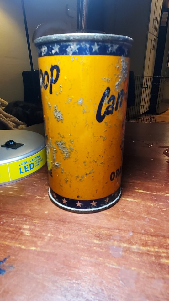 Can-a-Pop Orange Vintage Flat Top Soda Can | eBay