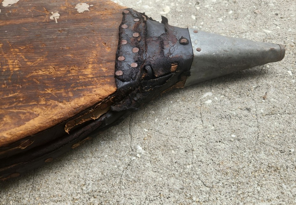 18.5"Fireplace Bellow Antique Primitive Wood Iron Leather Bellows ...