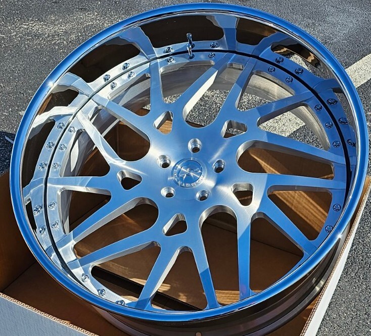 24" Inch Brushed Forgiato Twisted Maglia 5x120 5x4.75 Wheels Rims 22 ...