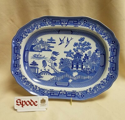 SPODE BLUE WILLOW Large Platter 14" Made In England | eBay