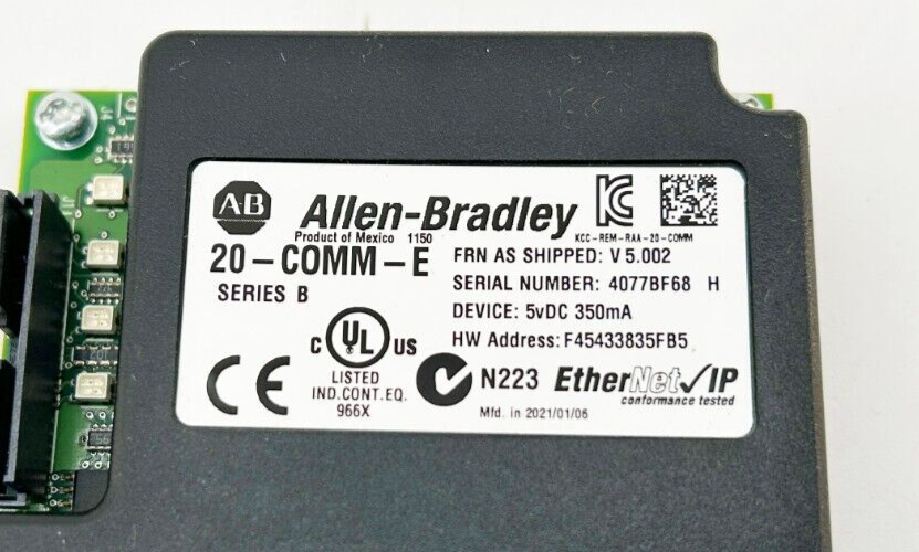 New Allen Bradley 20-COMM-E Series B EtherNet/ IP Adapter 10/100 Mbps ...