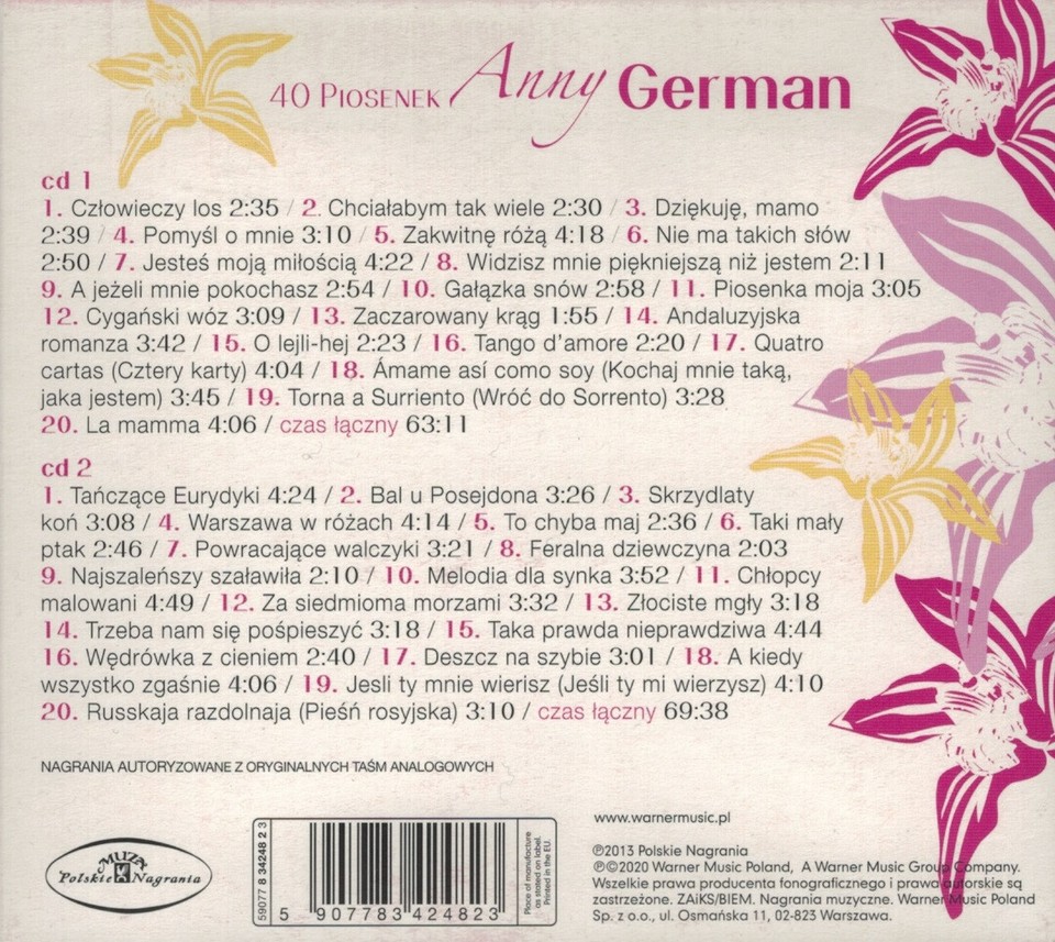 Anna German - 40 Piosenek Anny German (CD 2 disc) POLISH | eBay