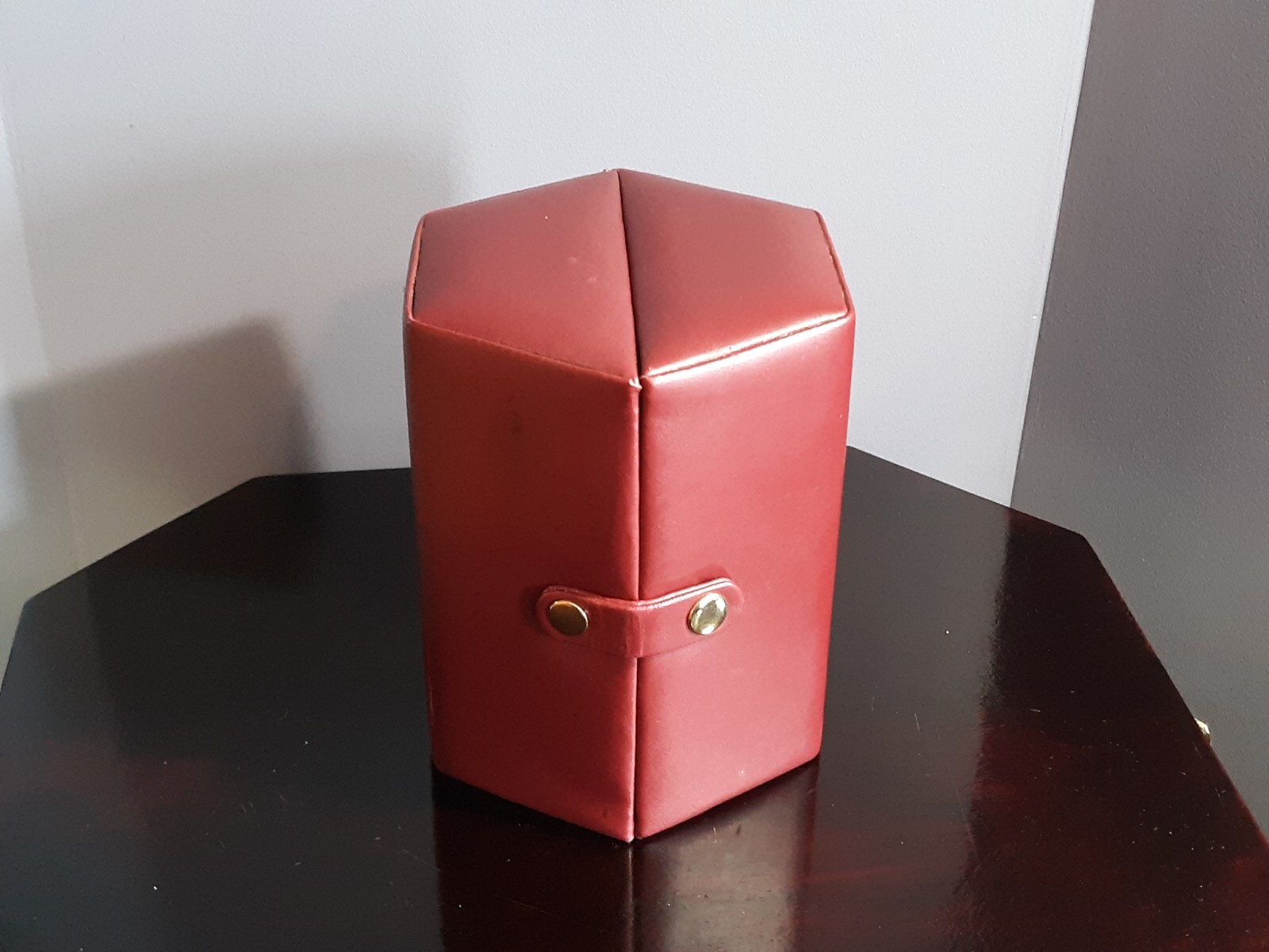 Burgundy/Cream Soft-sided Octagon Jewelry Box Jewelry Organizer Rings ...