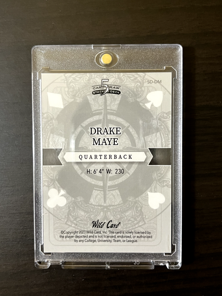 Drake Maye 2023 Wild Card 5 Card Draw Stacked Deck /2 King Diamonds ...