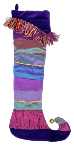 23” Purple Cuff Satin Velvet Jester Curl Toe Bell Christmas Stocking | eBay