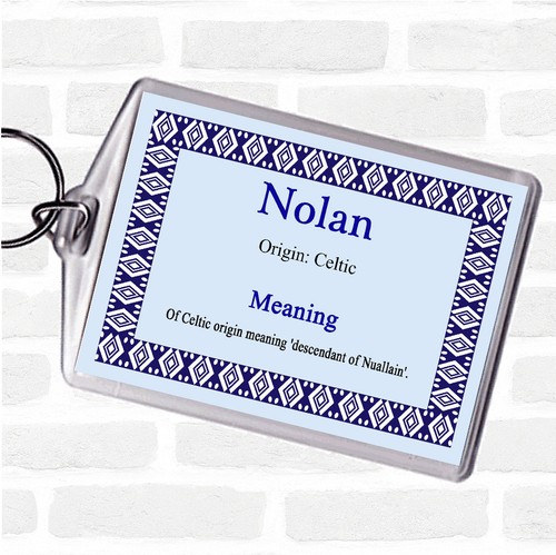 Nolan Name Meaning Bag Tag Keychain Keyring Blue | eBay
