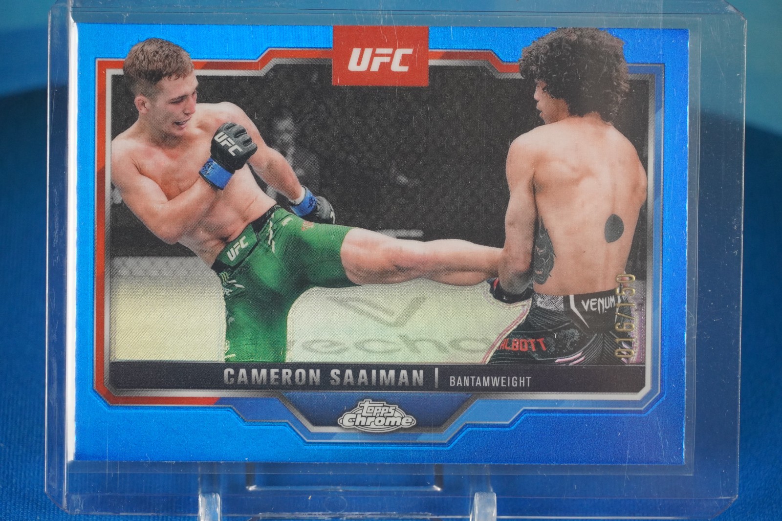 Cameron Saaiman 2025 Topps Chrome UFC #62 Blue Refractor /150 Price ...