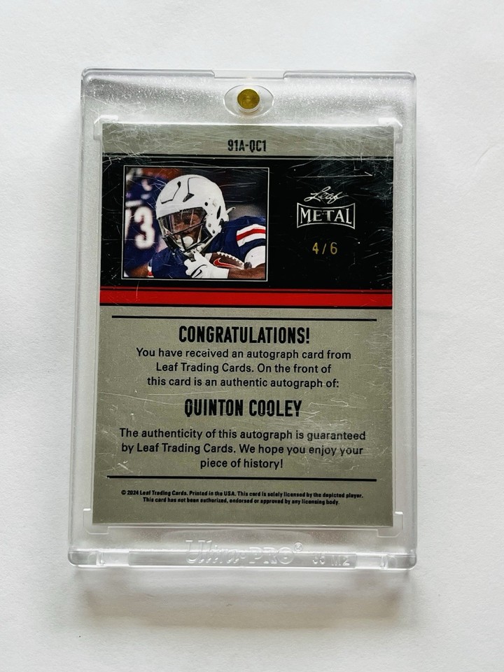 2024 Leaf - Quinton Cooley Autograph 4/6 🔥 # 91A-QC1 | eBay