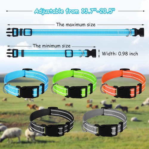 5 Pack Reflective Goat Collars with Bells Cow Horse Sheep Grazing ...