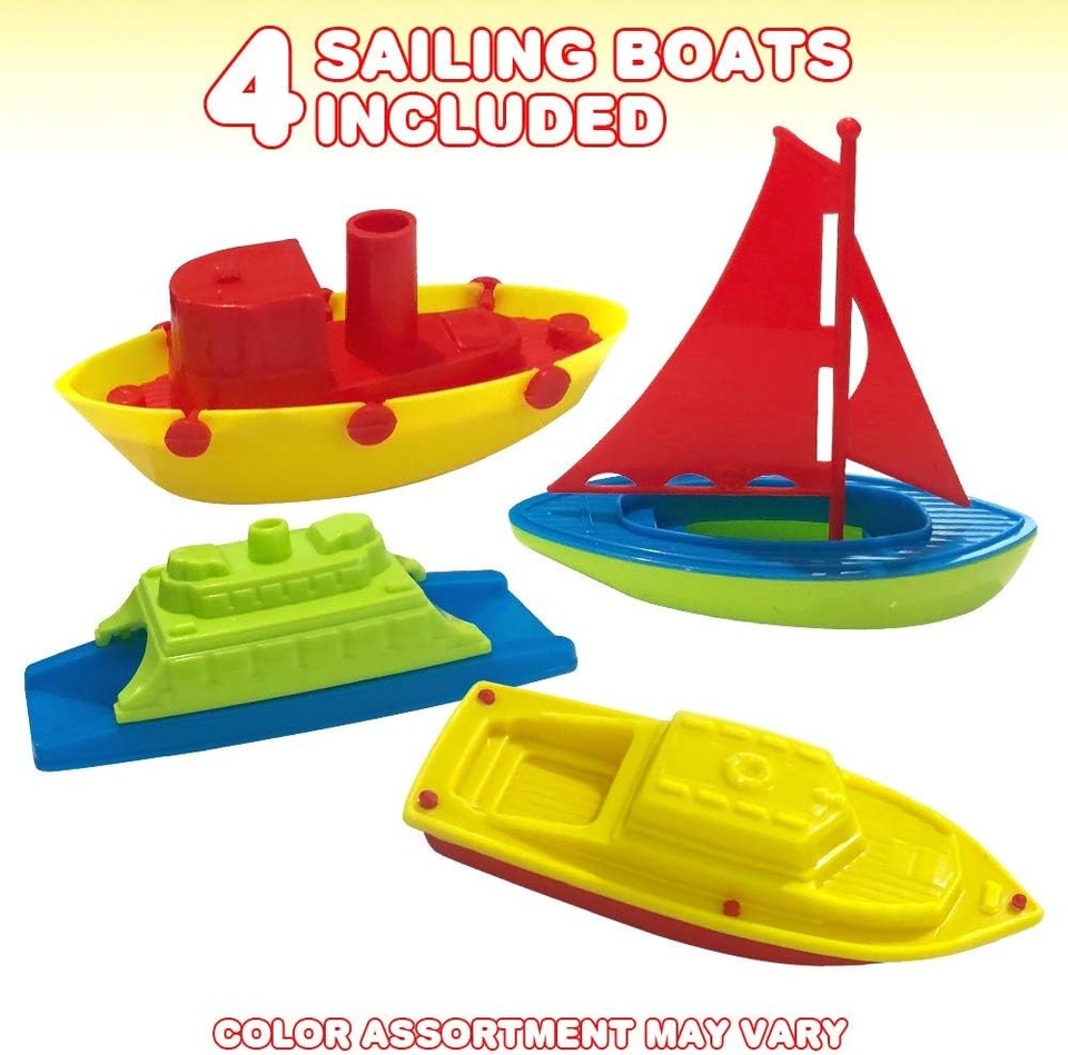 ArtCreativity Toy Boats for Water Play, (4 Pack), Pool Toys Toddlers ...