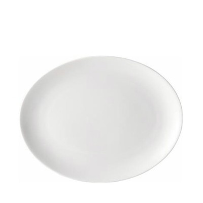 6x Oval 14" Plates, Pure White by Utopia, Crockery, Dinner Set ...