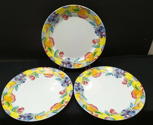 Lot 3 Corelle Fruit Basket multicolor Dinner Plates | eBay