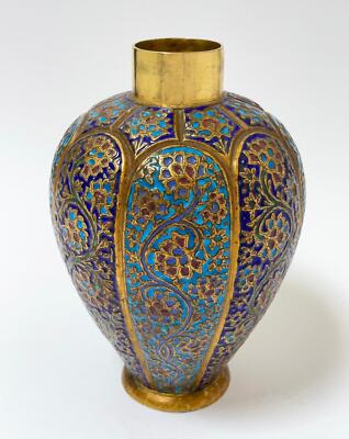 ANTIQUE KASHMIRI INDIAN ENAMELED GILT COPPER VASE / JAR KASHMIR | eBay UK