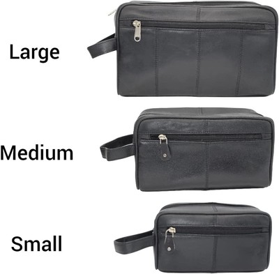Travel Toiletry Bag Genuine Leather Dopp Kit Travel Organizer For Men ...