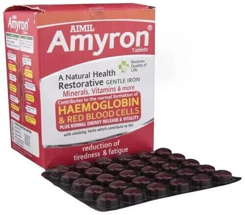 AMYRON Tablets by AIMIL (90tab) for Healthy Haemoglobin & Red Blood ...