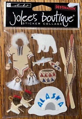 RARE Jolees ALASKA Polar Bears Igloo Fish Canoe Moccasin Baby Scrapbook ...