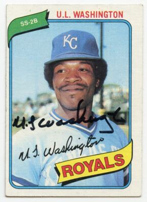1980 Topps U.L. Washington Auto Kansas City Royals #508 Signed ...