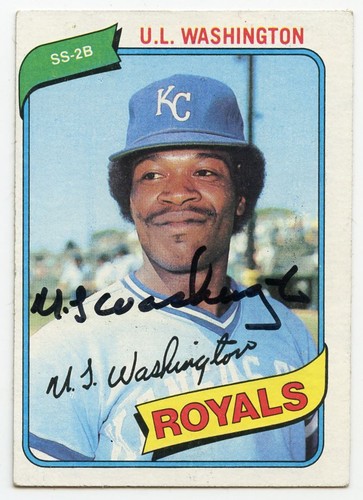 1980 Topps U.L. Washington Auto Kansas City Royals #508 Signed ...