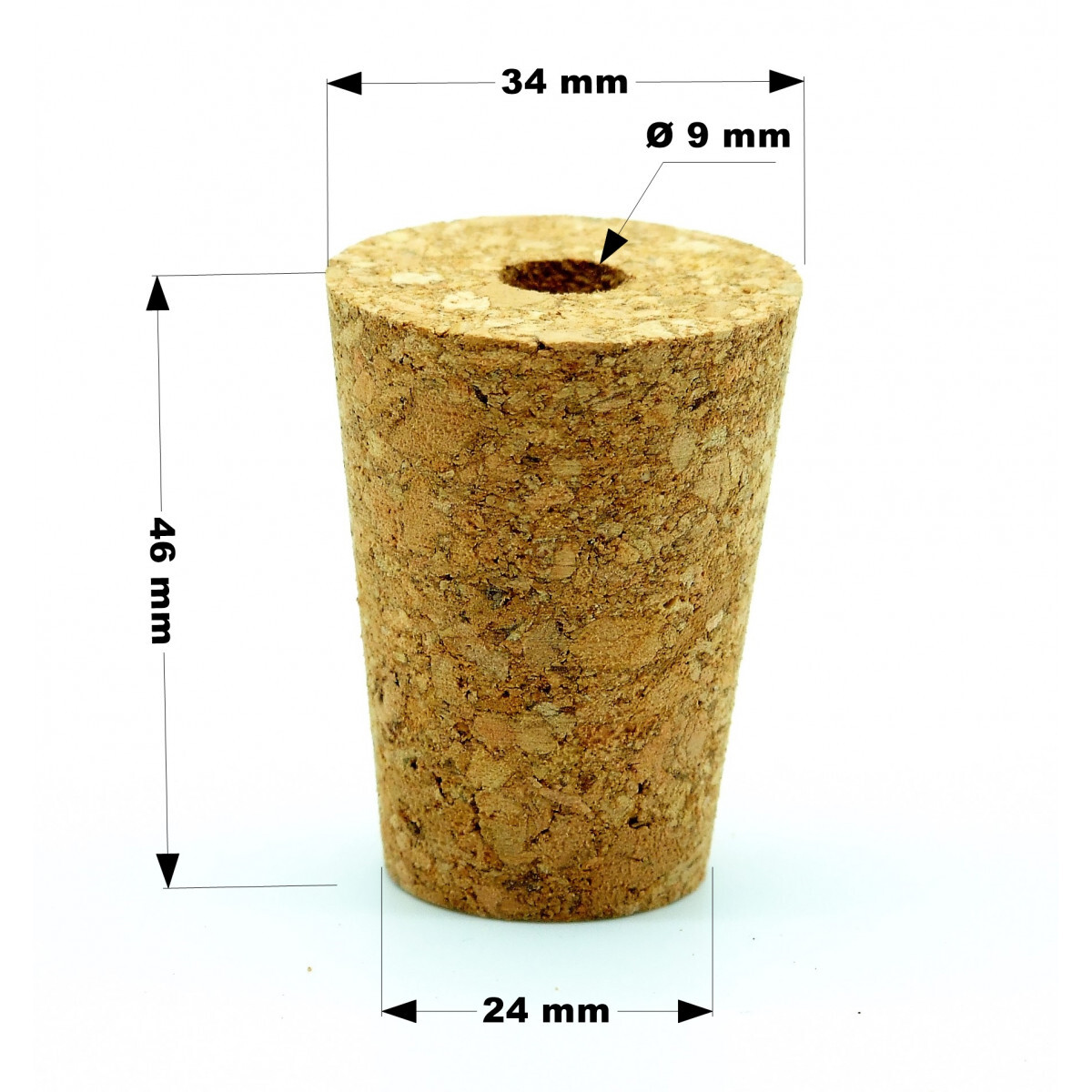 Cork Stopper with Hole For Airlock - Bored Tapered Bung, Fermentation ...