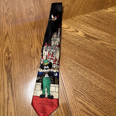 MICKEY MOUSE "Having This Much Fun" Blue Cinderella Castle Necktie Tie ...