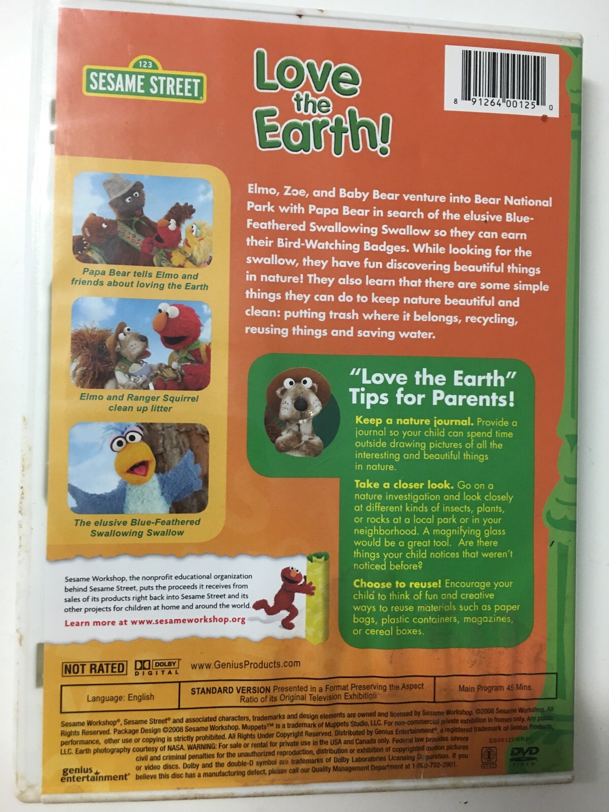 Sesame Street: Love the Earth (DVD, 2010) Ships Fast Same Day ...