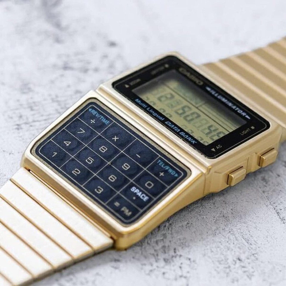Casio #DBC611G-1D Men's Gold Tone 25 Memory Calculator Databank Watch ...