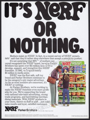 NERF - Original 1981 Trade AD / ADVERT _ Parker Brothers _ toy display ...