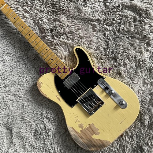 Relic Finish Yellow TL Electric Guitar HS Pickups Alder Body Chrome ...