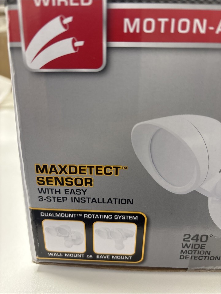 Defiant MaxDetect 240 Degree White Motion Sensor Wired Outdoor 2-Head ...