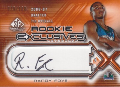 RANDY FOYE 2006-07 SP GAME USED ROOKIE EXCLUSIVES AUTO /100 | eBay