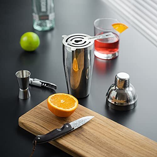 Mixology Bartender Kit With Stand 15 Piece Bar Tool Set Silver Bar Set ...