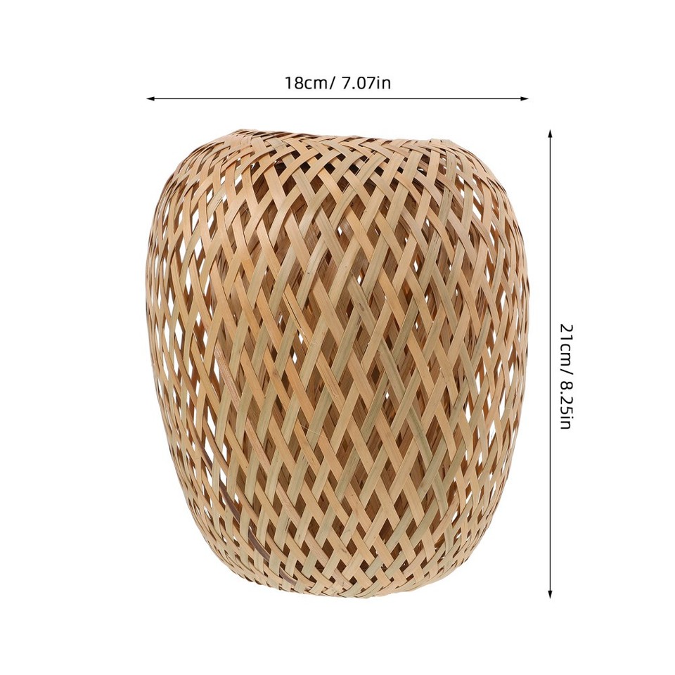 Japanese Style Lamp Shade Bamboo Woven Shades Hand-woven Lampshade ...
