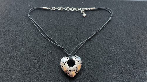 Brighton KISMET Puffy Heart Black Corded Necklace | eBay