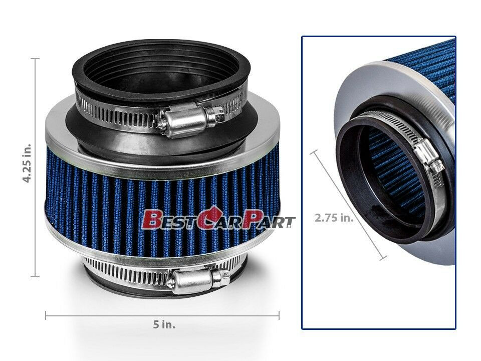 2.75" Inches Cold Air Intake Bypass Valve Filter 70mm BLUE For Hyundai ...