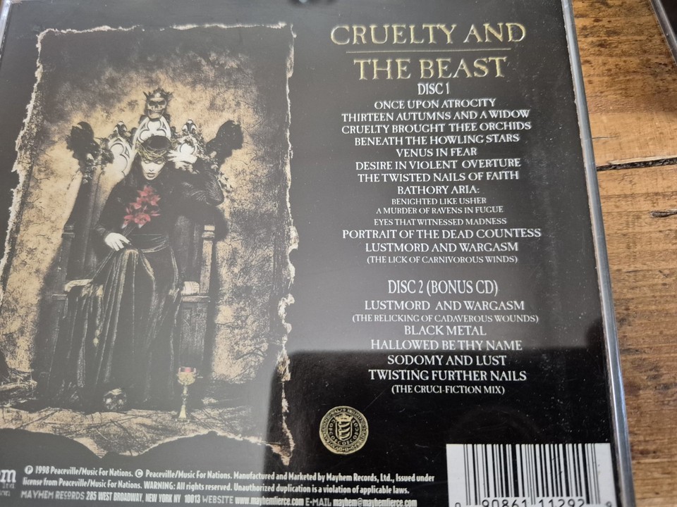 Cradle Of Filth - 5 CD Lot Black Metal Original & Ltd Edition Bonus ...