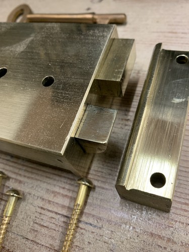 RARE CAST Brass rim lock Vintage Antique Door Knobs With KEY Handles Reclaimed | eBay