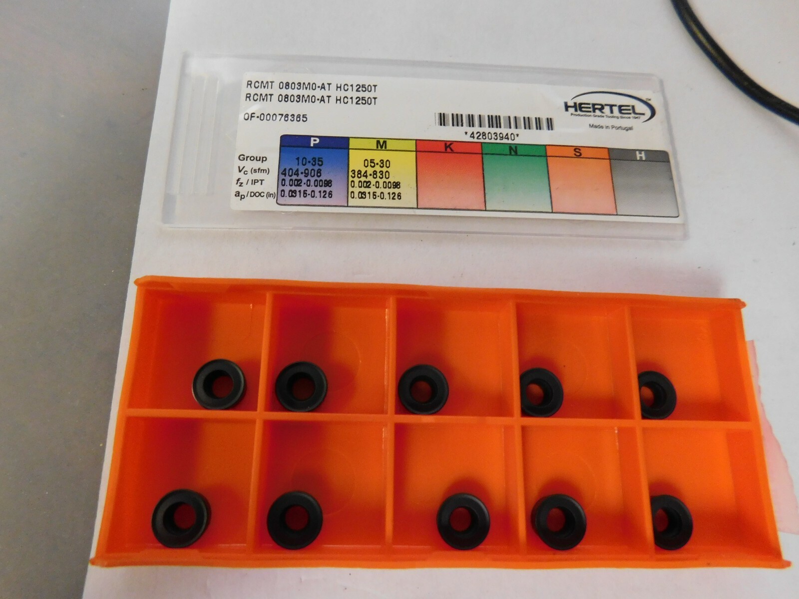 Hertel RCMT0803M0 AT Grade HC1250T Carbide Turning Insert QTY 10 ...